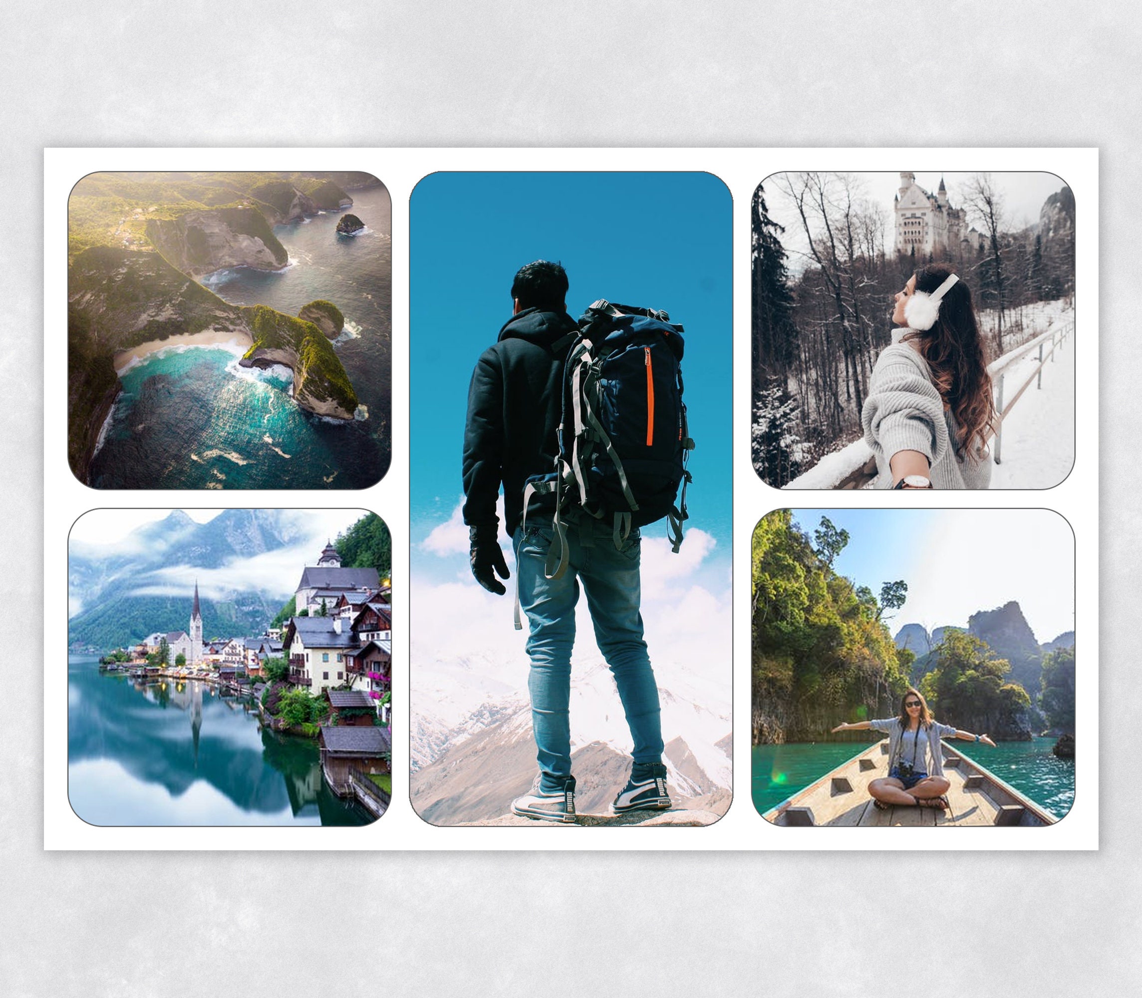 Photo Collage Template Kit in 6x4 8 Rounded - Etsy