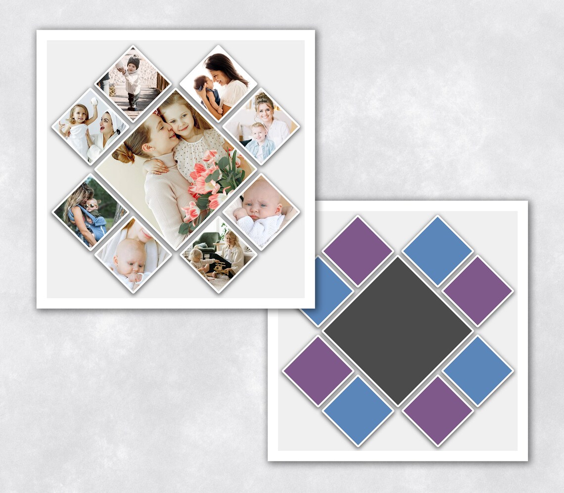 Buy Photo Collage Template in Diamond Shape Photography Portfolio ...