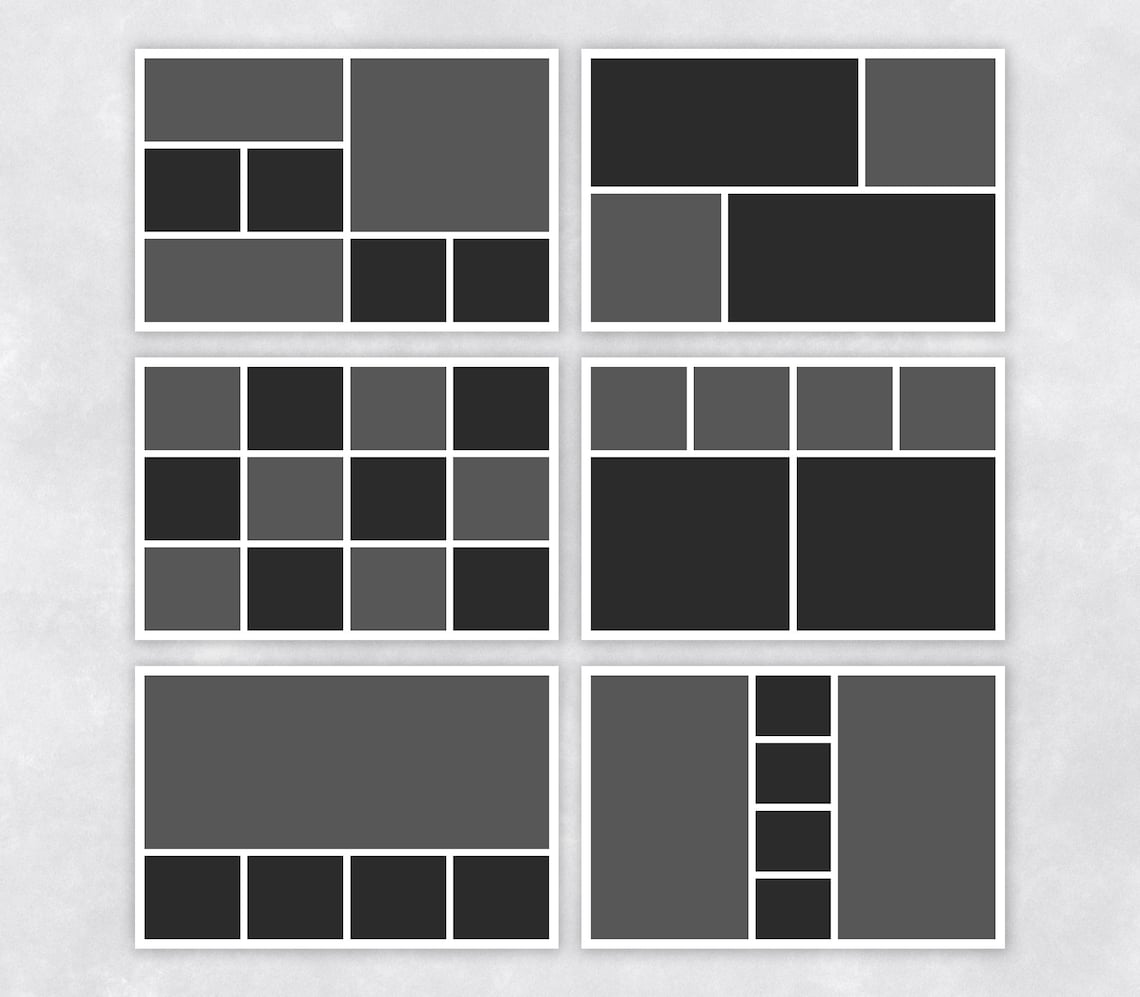 Photo Collage Templates Kit in 6x4 12 Photoshop - Etsy India