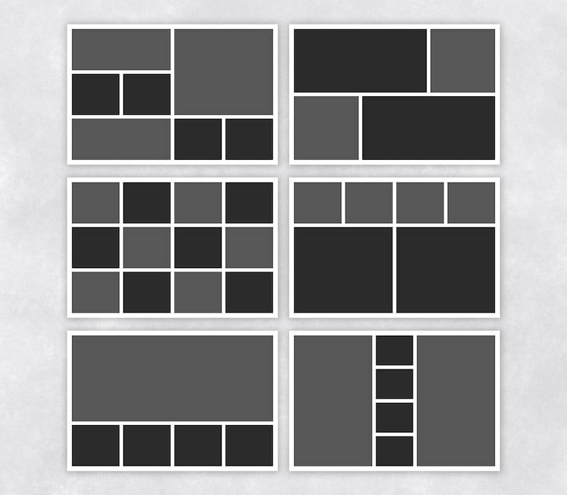 Photo Collage Templates Kit in 6x4 12 Photoshop - Etsy India