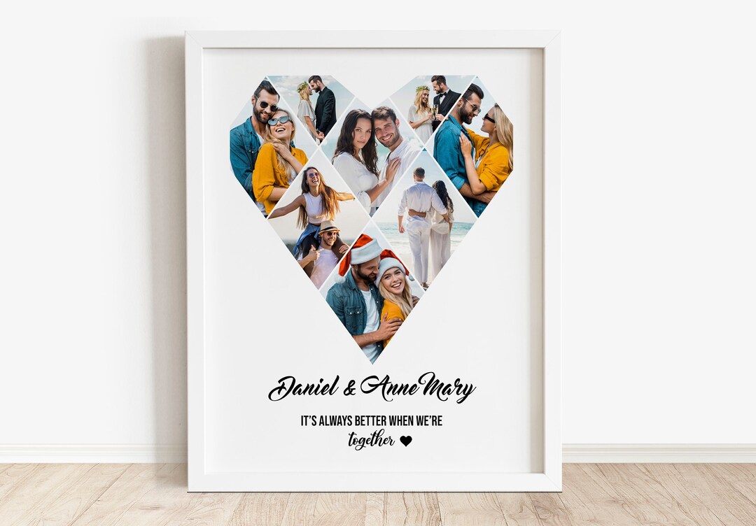 Buy Heart Shape Photo Collage Template Diamond Shape Love Online in ...