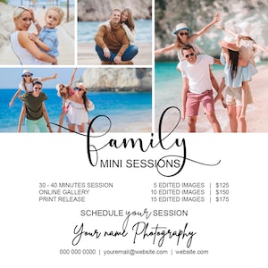 Family Portrait Photo Session Marketing Template , Family Mini Sessions ...