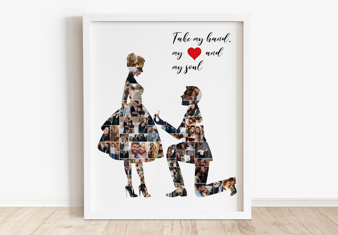 Couples Love Photo Collage, Wedding Proposal Collage in PSD, Collage ...