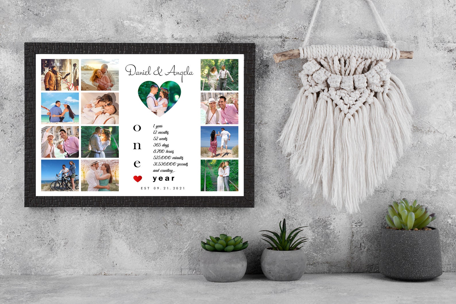 Personalize 1st Anniversary Photo Collage 1 Year Collage Gift - Etsy
