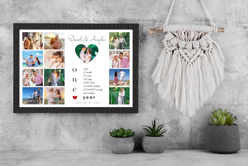 Personalize 1st Anniversary Photo Collage 1 Year Collage Gift - Etsy India