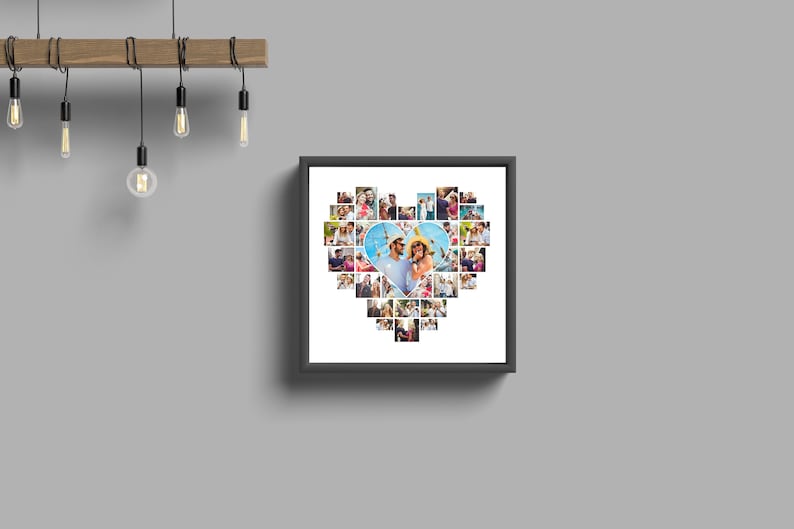 Heart Photo Collage Templates Love Collage Digital Photo - Etsy