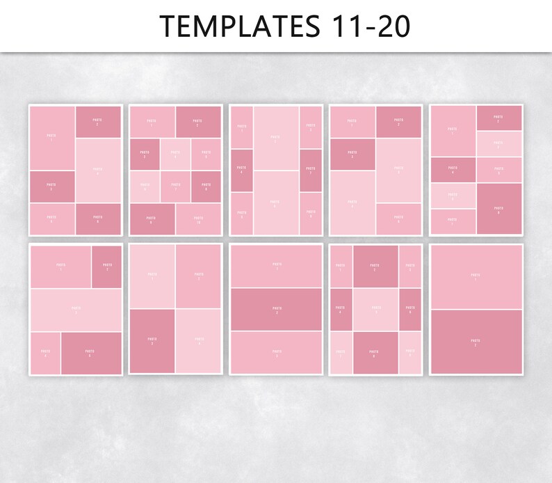 5x7 Digital Photo Collage Templates / PSD Templates / - Etsy