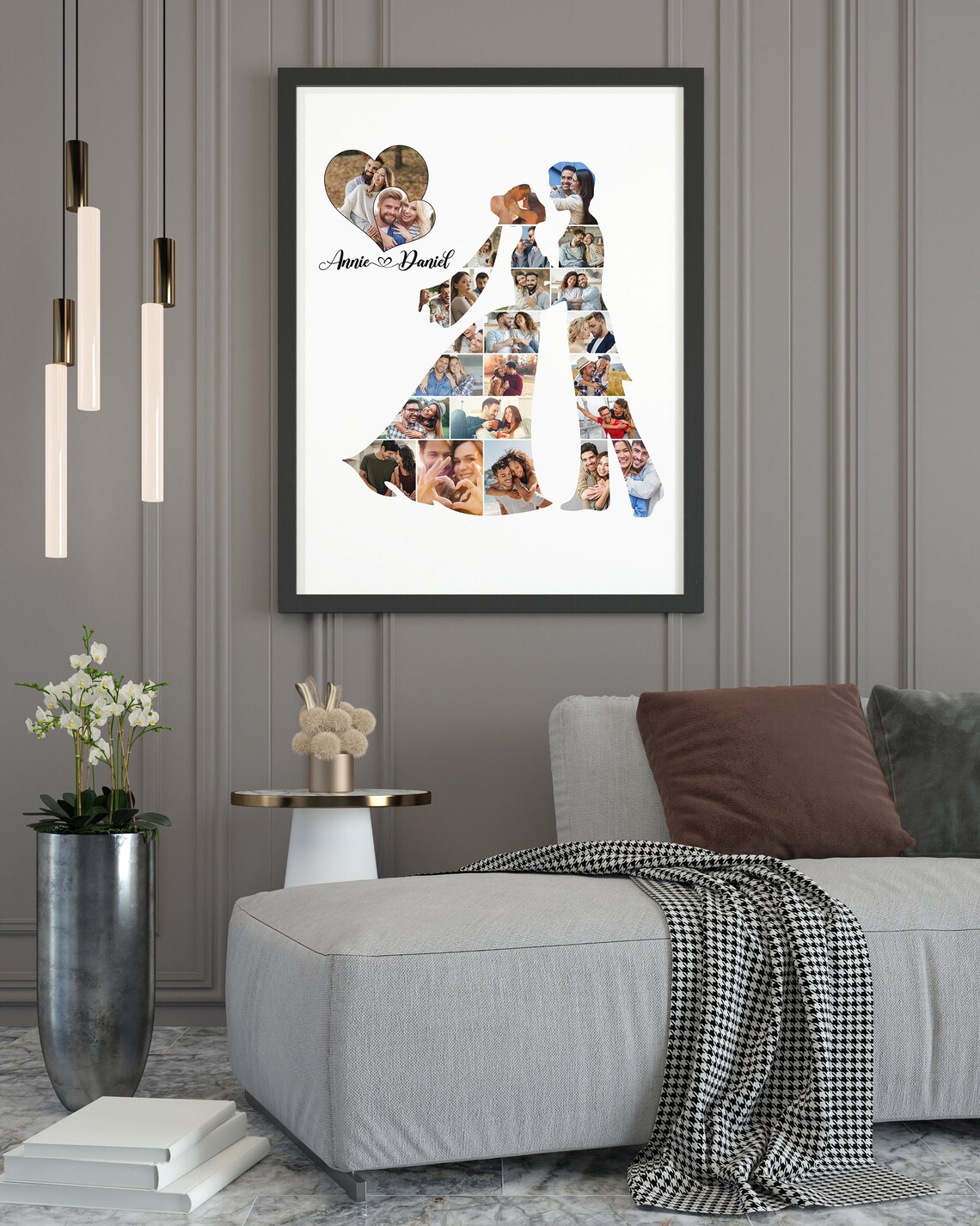 Couples Photo Collage Anniversary Collage in PSD Heart - Etsy