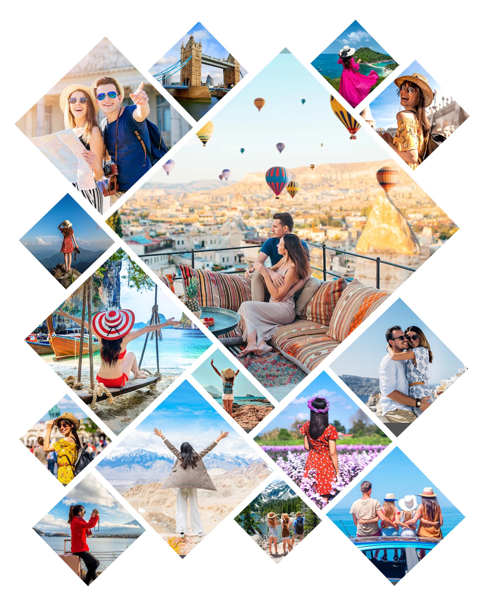 Photo Collage Template in Diamond Shape Personalized Gift - Etsy India