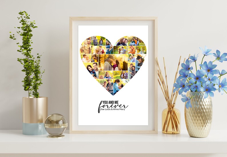 Heart Photo Collage Templates Love Collage Digital Photo - Etsy India