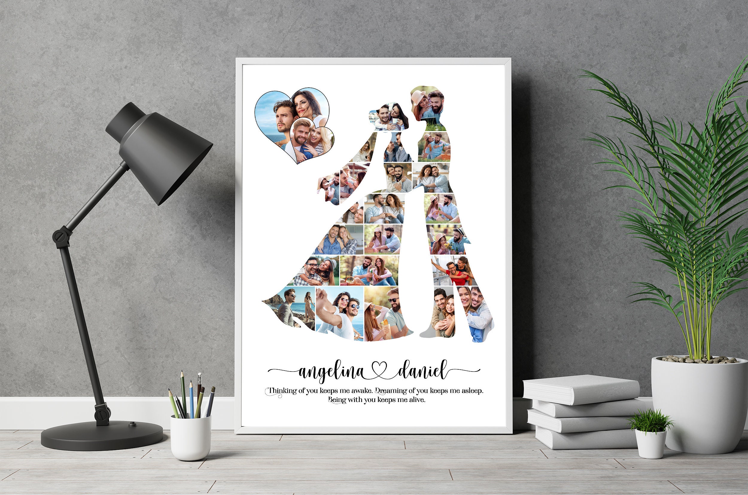 Personalized Couples Love Photo Collage, Wedding Anniversary Collage ...