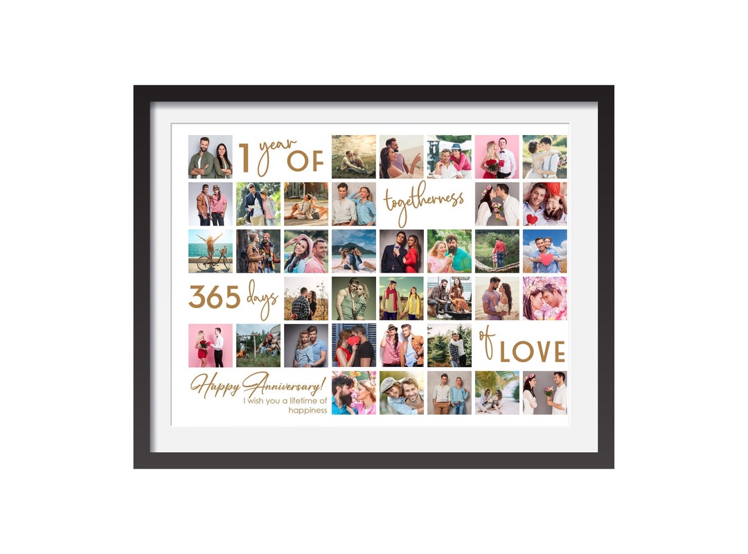 Personalize 1st Year Anniversary Photo Collage Gift, 1 Year Anniversary ...