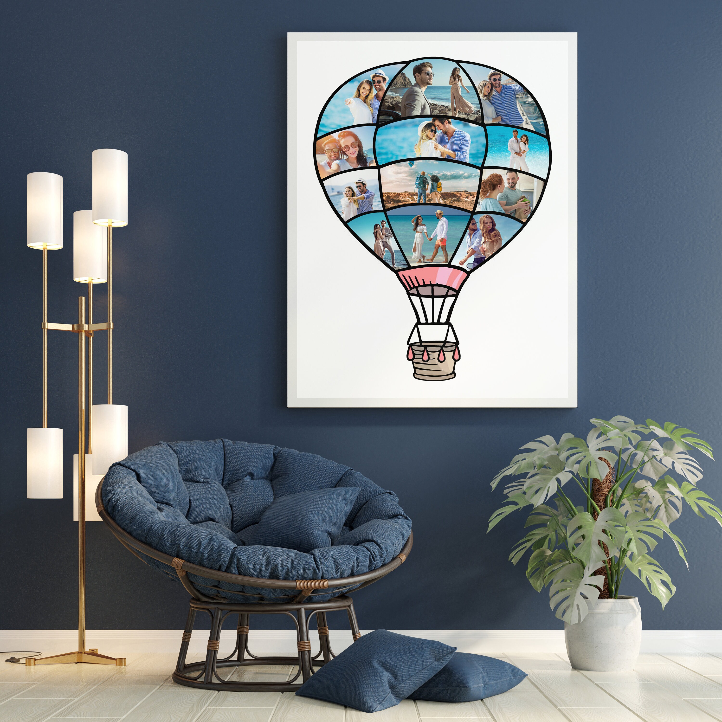 Hot Air Balloon Photo Collage Template in 12x18 - Etsy India