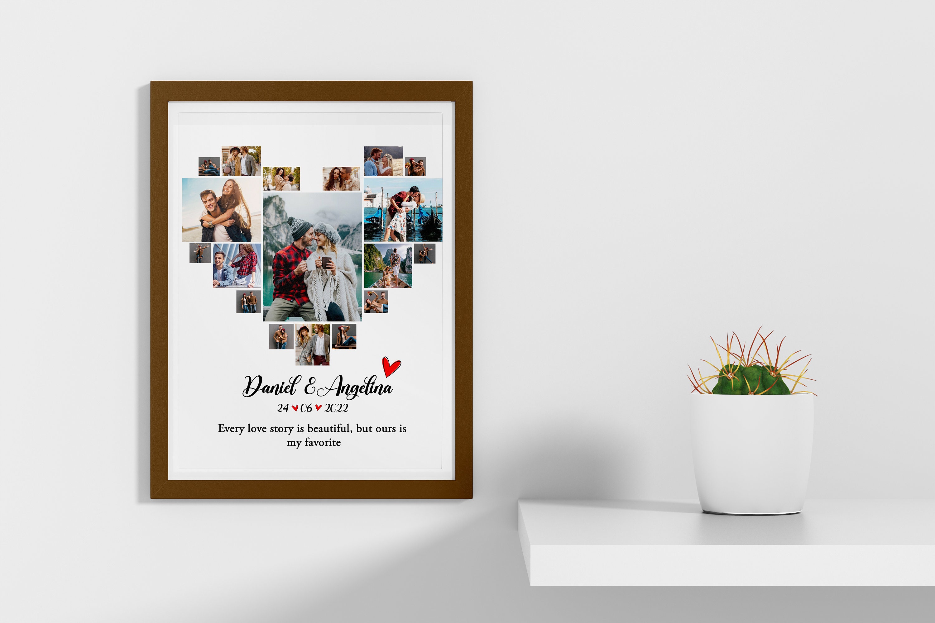 Heart Shape Photo Collage Template Anniversary Gift for Him - Etsy