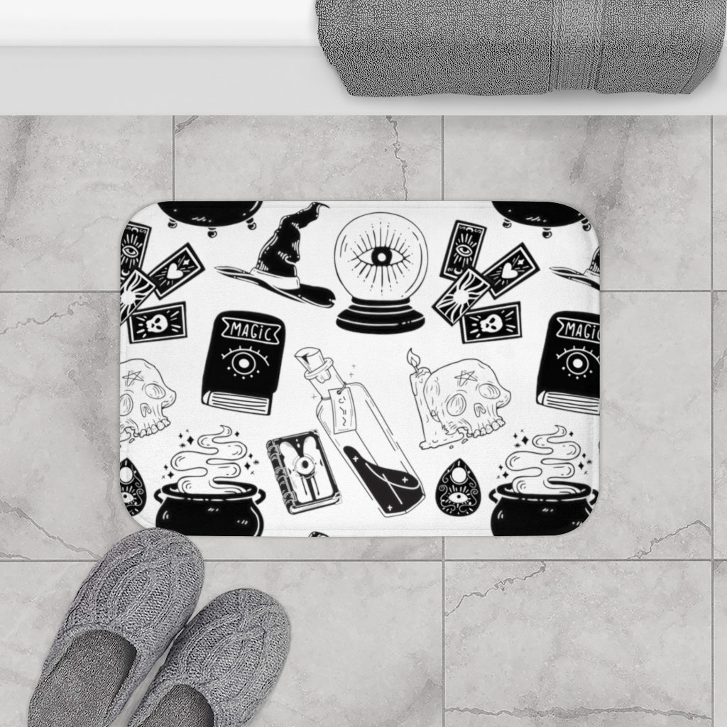 Witch Bath Mat, Witchcore Decor, Witch Aesthetic Decor, Goth Bath Mat ...