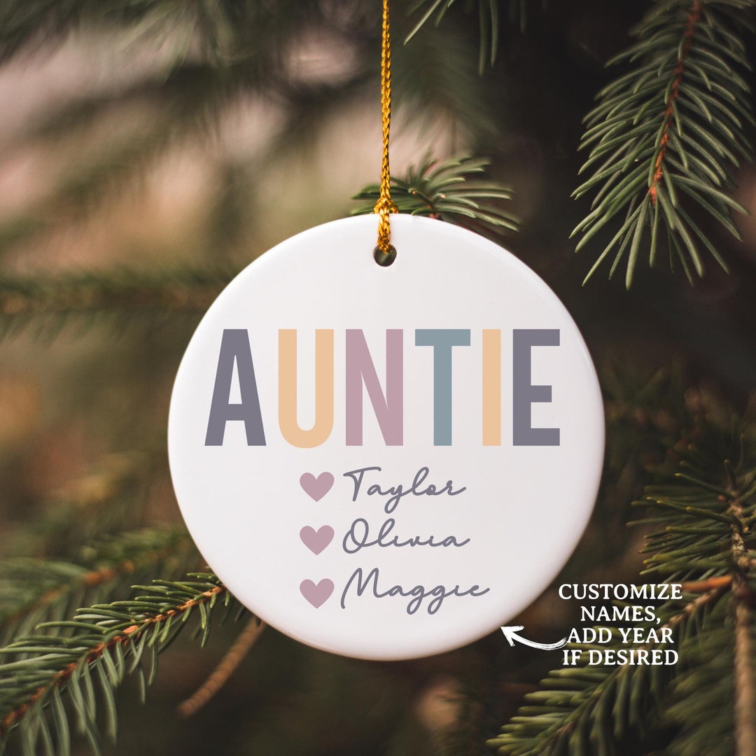 Auntie Ornament, New Aunt Gift, Aunt Christmas Ornament, Personalized ...