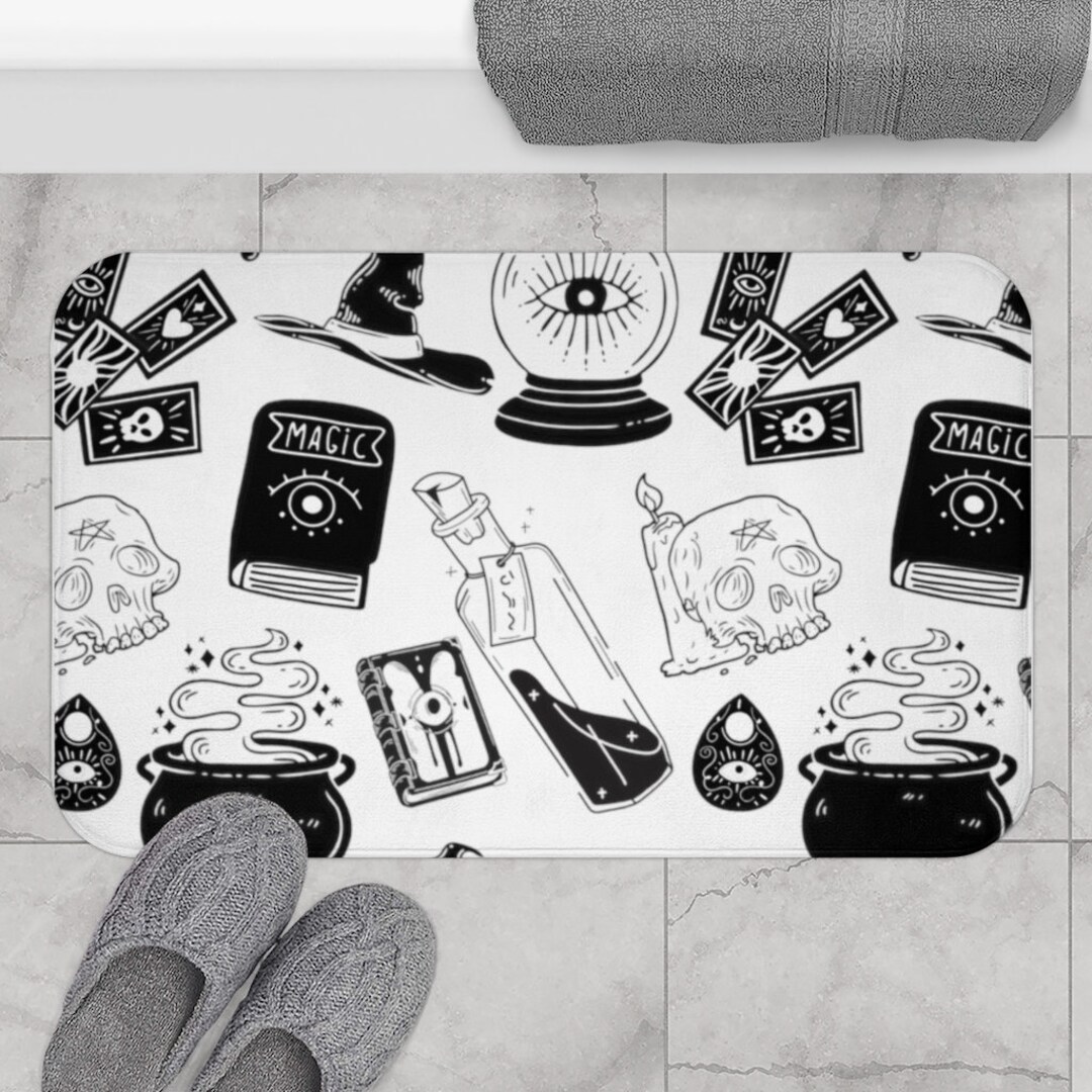 Witch Bath Mat, Witchcore Decor, Witch Aesthetic Decor, Goth Bath Mat ...