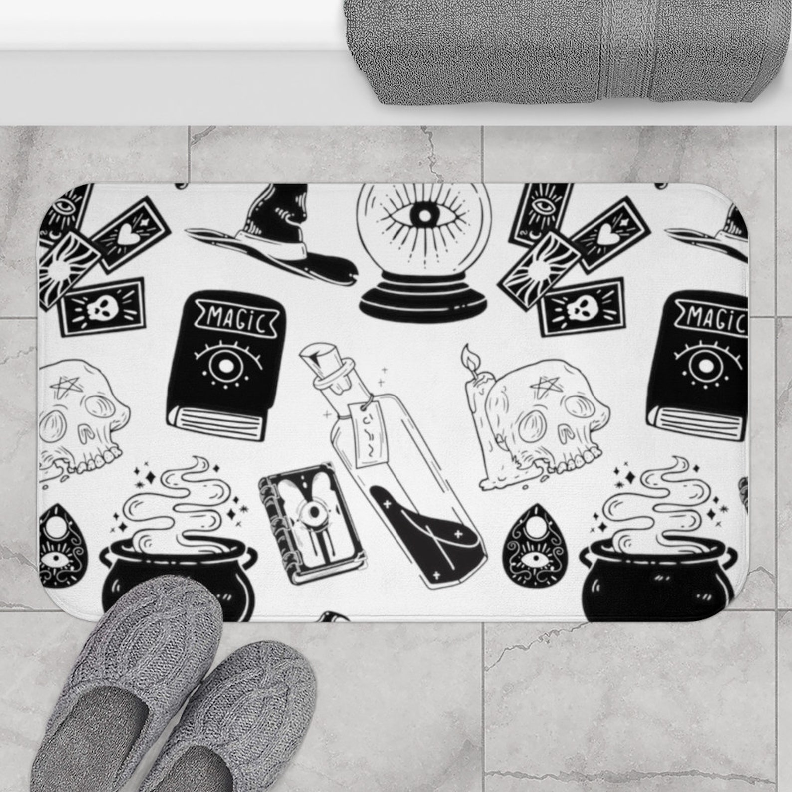 Witch Bath Mat, Witchcore Decor, Witch Aesthetic Decor, Goth Bath Mat ...