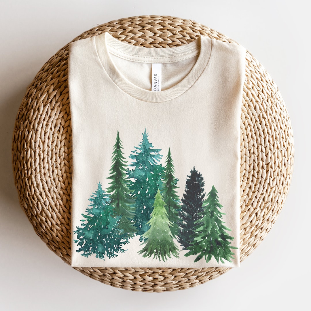 Evergreen Tree Shirt, Forest Graphic Tee, Forestcore Shirt, Forest Tree ...