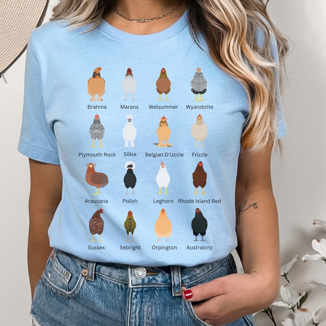 Chicken Shirt, Chicken Breeds Shirt, Chicken Lover Shirt, Crazy Chicken ...