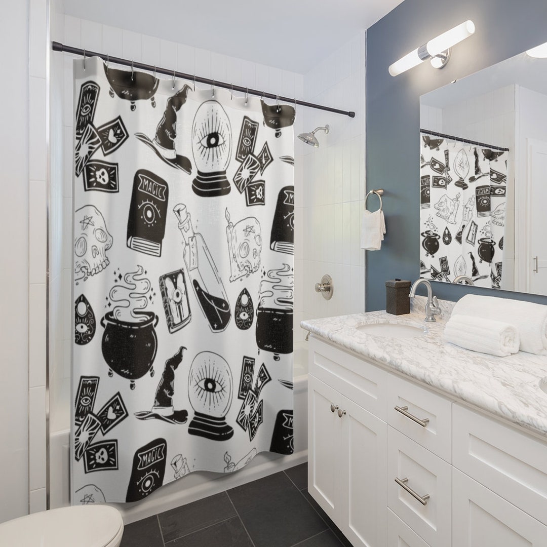 Witch Shower Curtain, Witchy Shower Curtain, Witchy Decor Aesthetic ...
