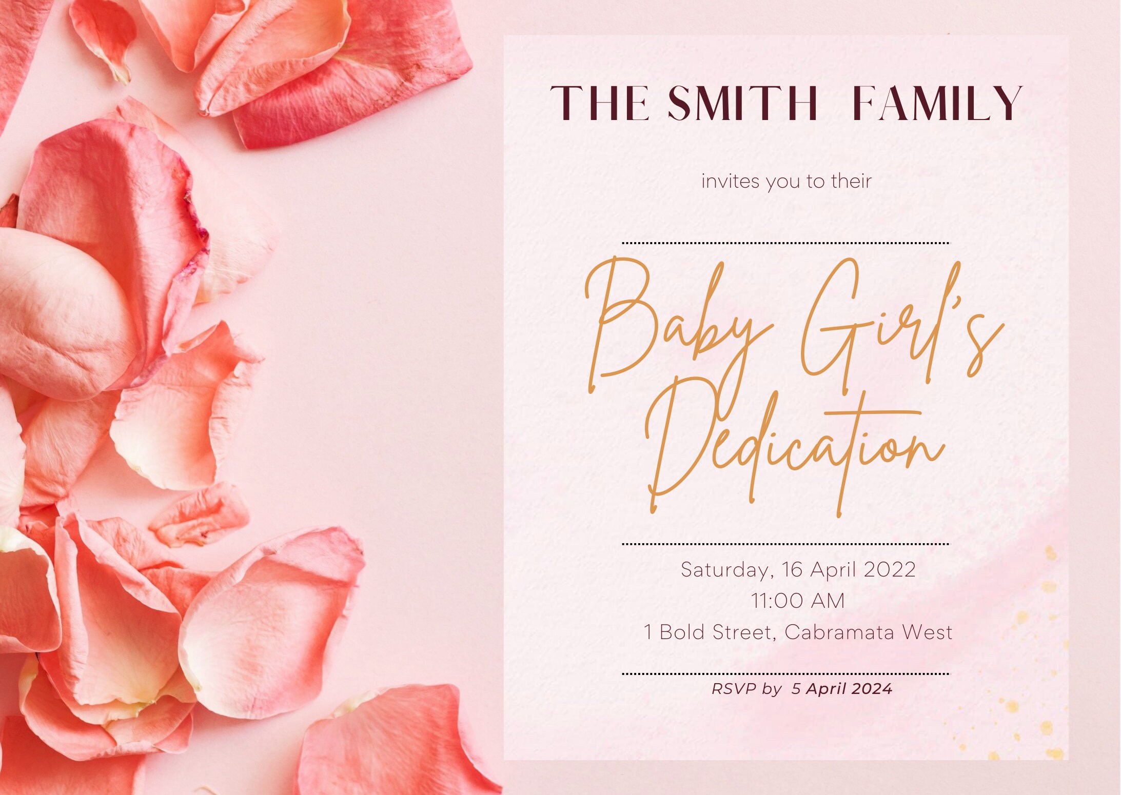 Editable and Downloadable Baby Dedication Invitation Template - Etsy