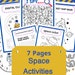 7 Pages Space Activity, Road Trip Activity, School Game and Activity ...
