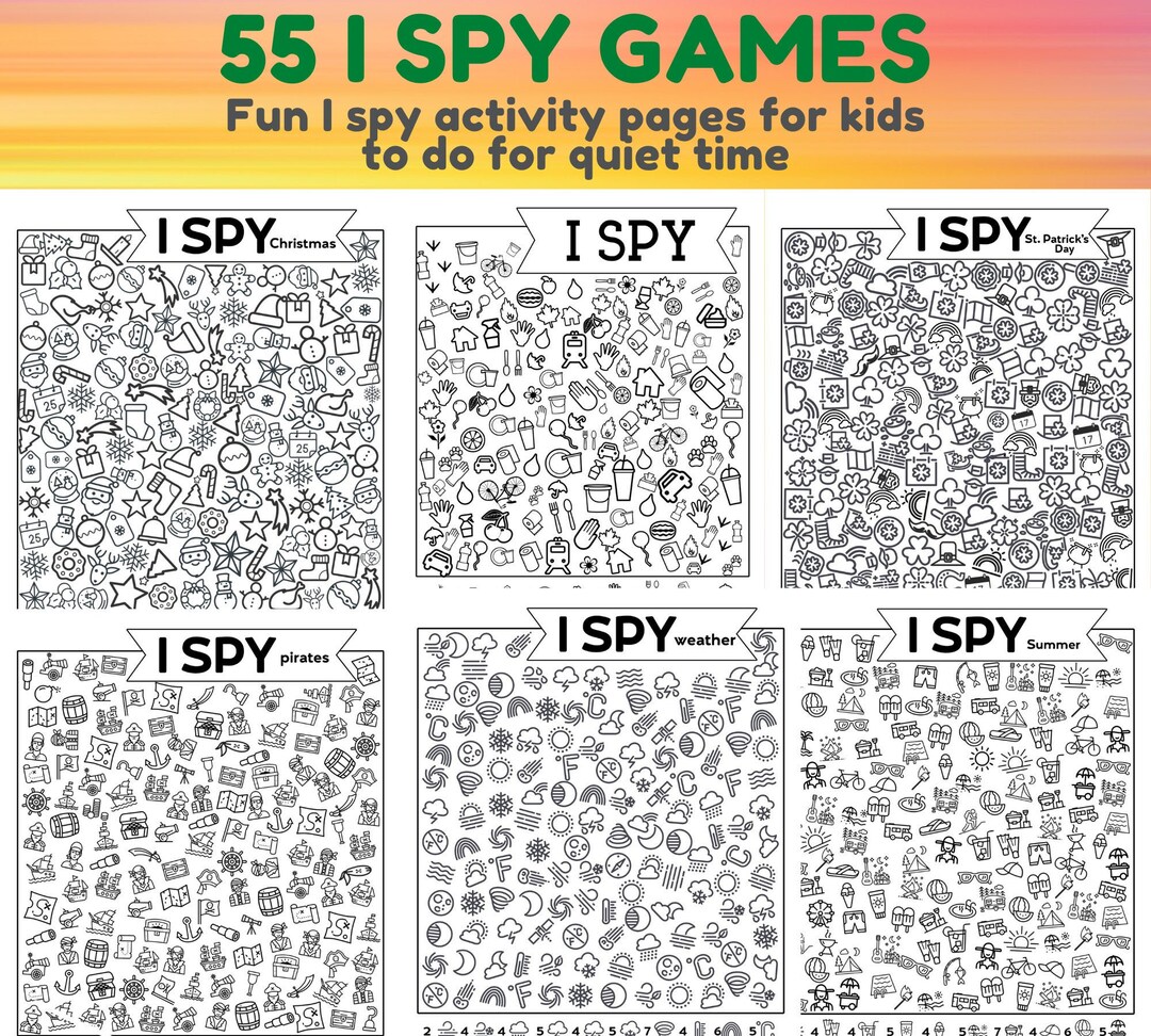 55 I Spy Game Fun I Spy Activity Pages for Kids to Do for - Etsy UK
