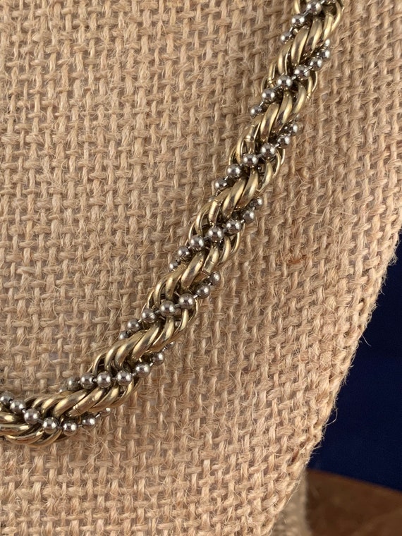 Gold/Silver Twisted Necklace - #1165 - Gem