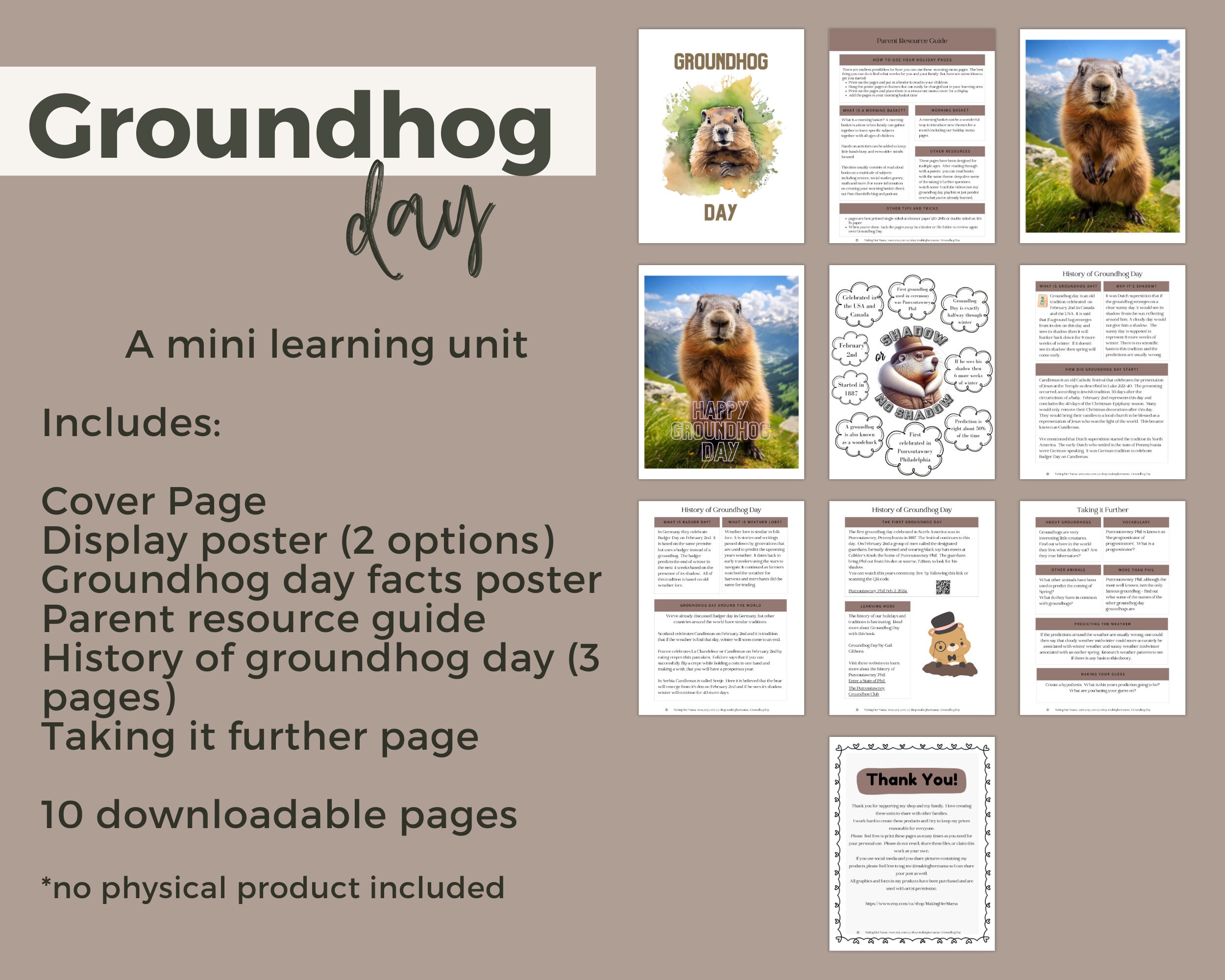 Groundhog Day Mini Learning Unit | Unit Study | Homeschooling | Morning ...