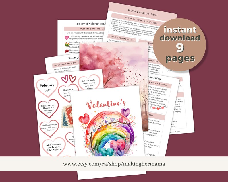 Valentine's Day Mini Unit Study | Homeschool Printable (digital ...