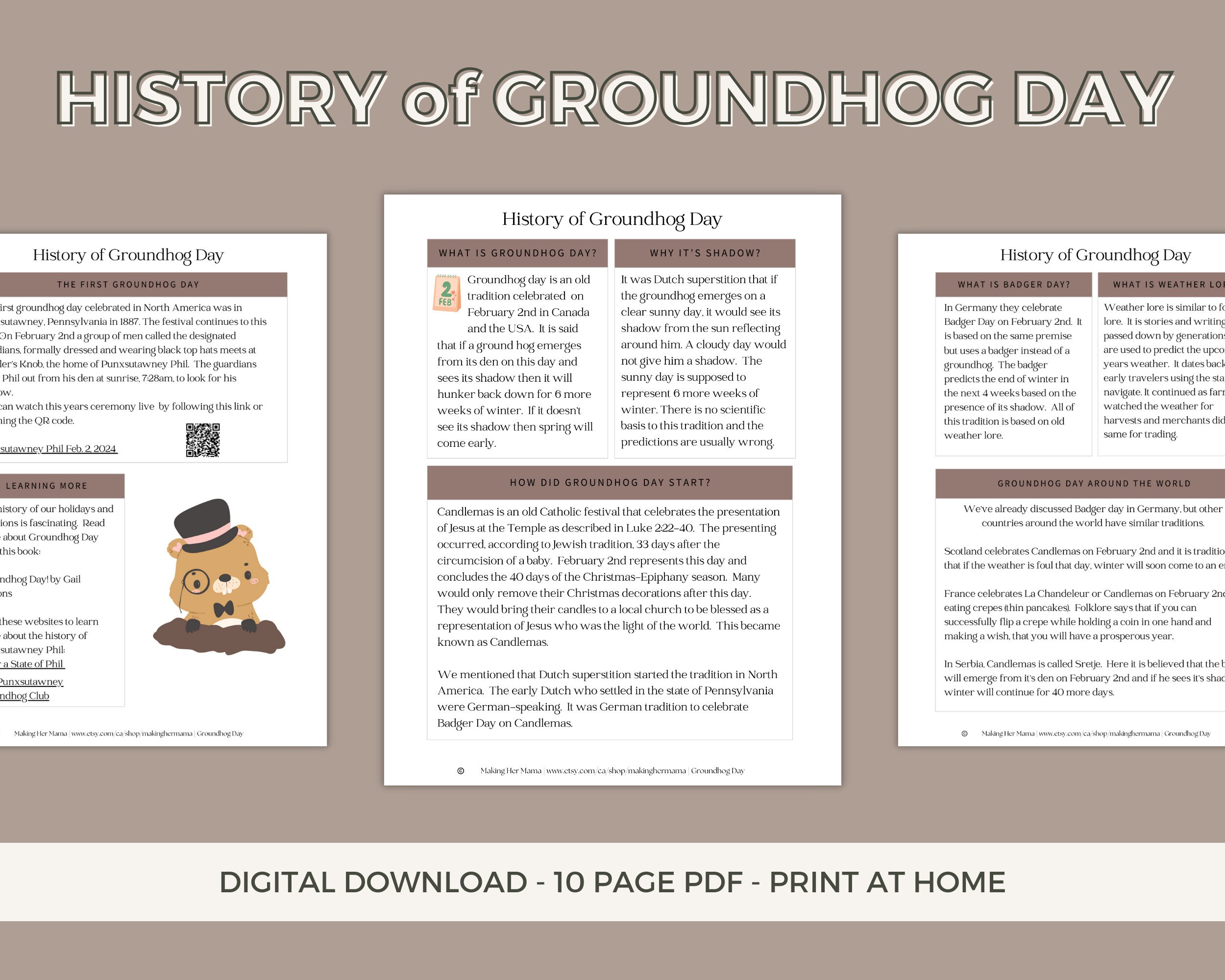 Groundhog Day Mini Learning Unit | Unit Study | Homeschooling | Morning ...