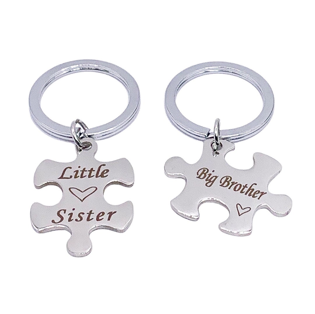 Brother Sister Matching Keychains, Jigsaw Puzzle Interlocking Keychain ...