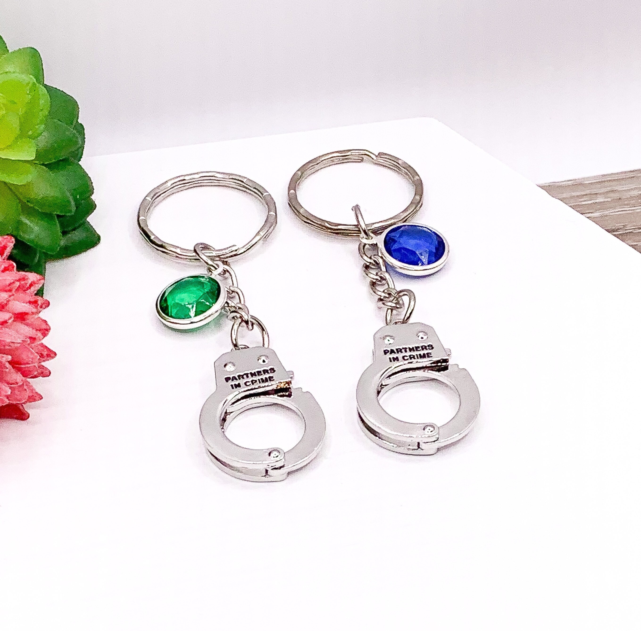 Partners in Crime Keychains Handcuffs Matching Keychain Set - Etsy UK