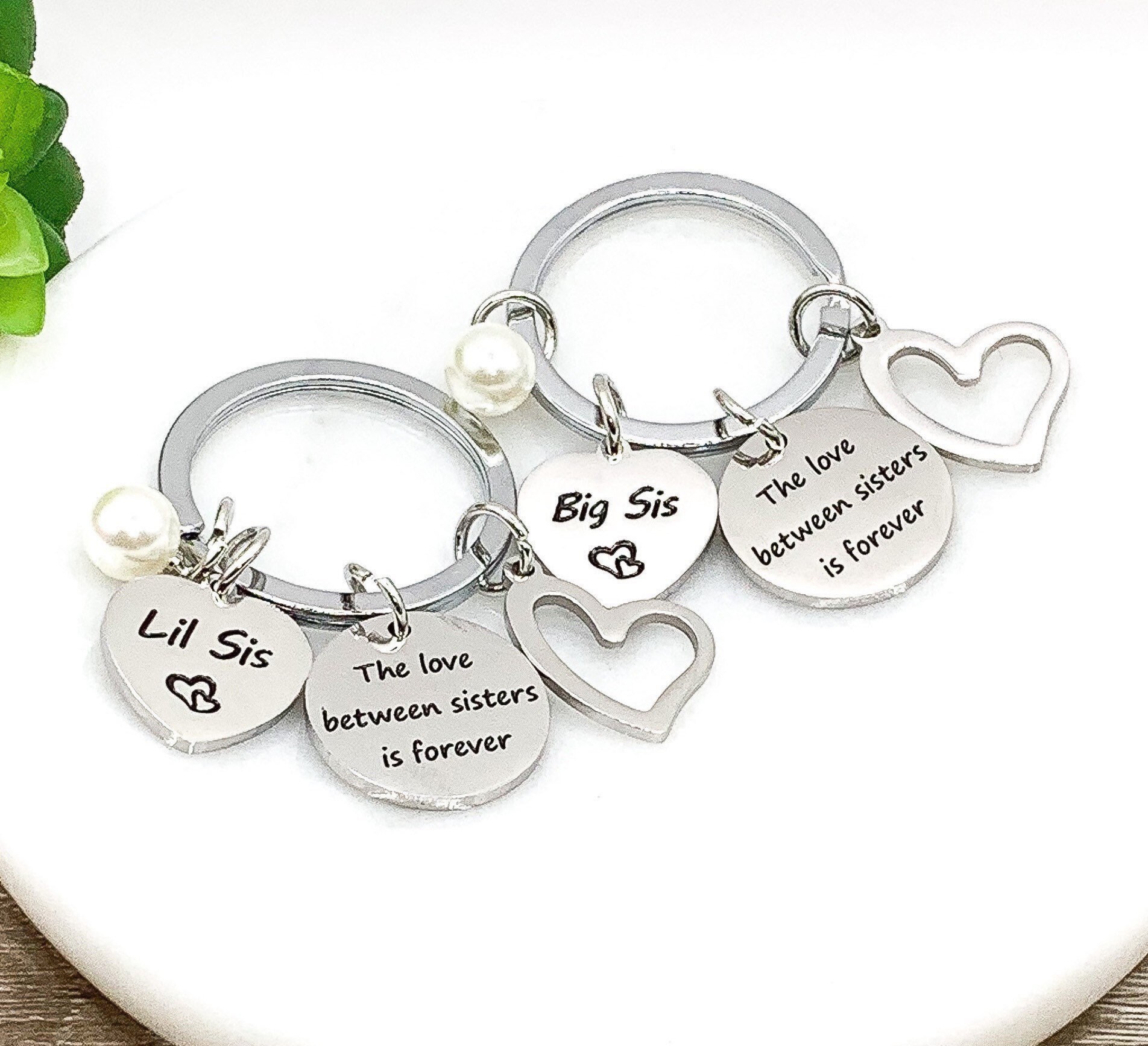 Lil Big Sister Matching Keychains Keychain Set for 2 Love - Etsy