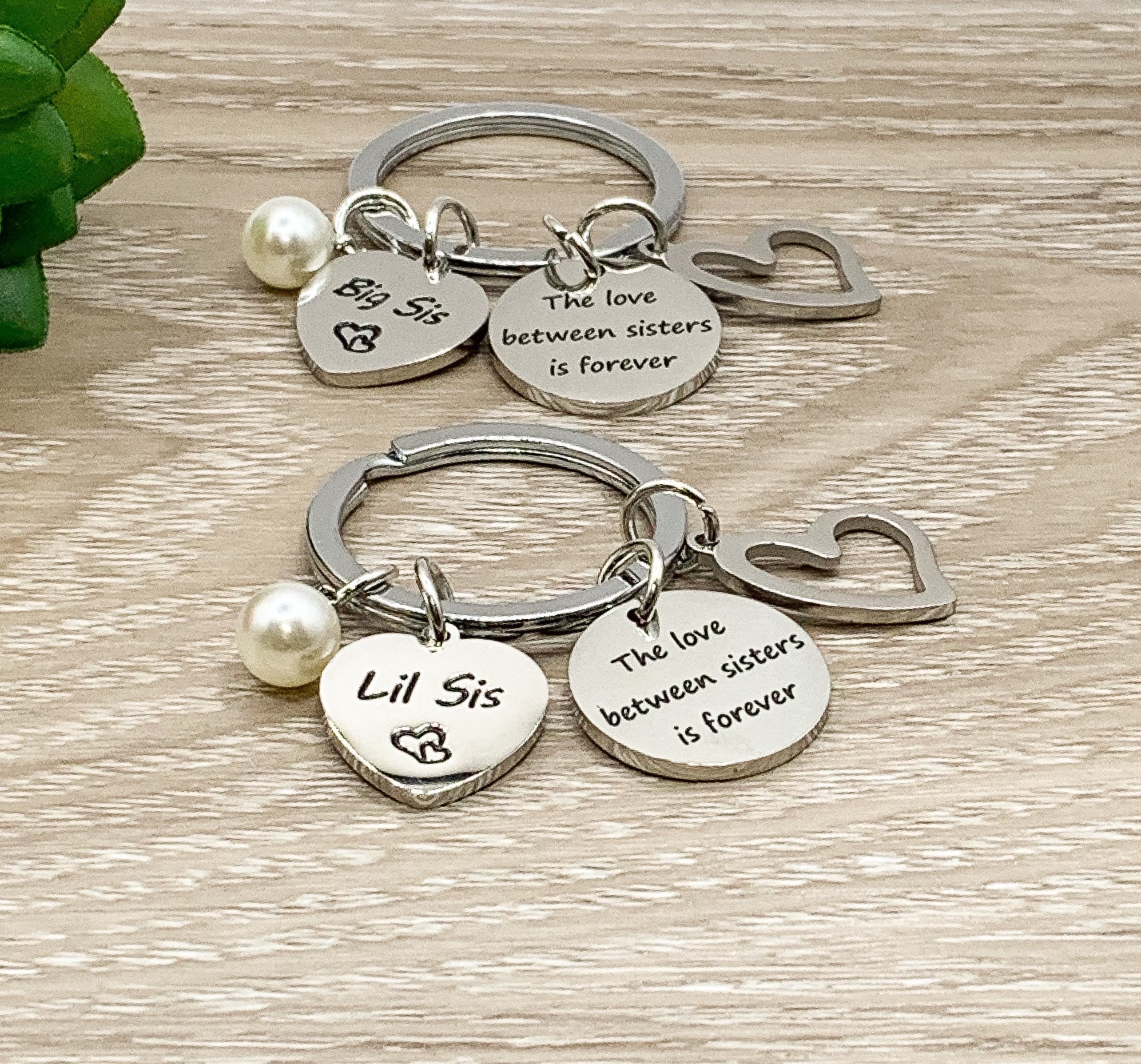 Lil Big Sister Matching Keychains Keychain Set for 2 Love | Etsy