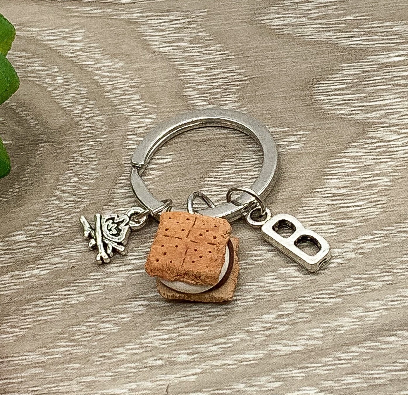 Smores Keychain, Camping Keychain, Campfire Charm, Miniature S’mores ...