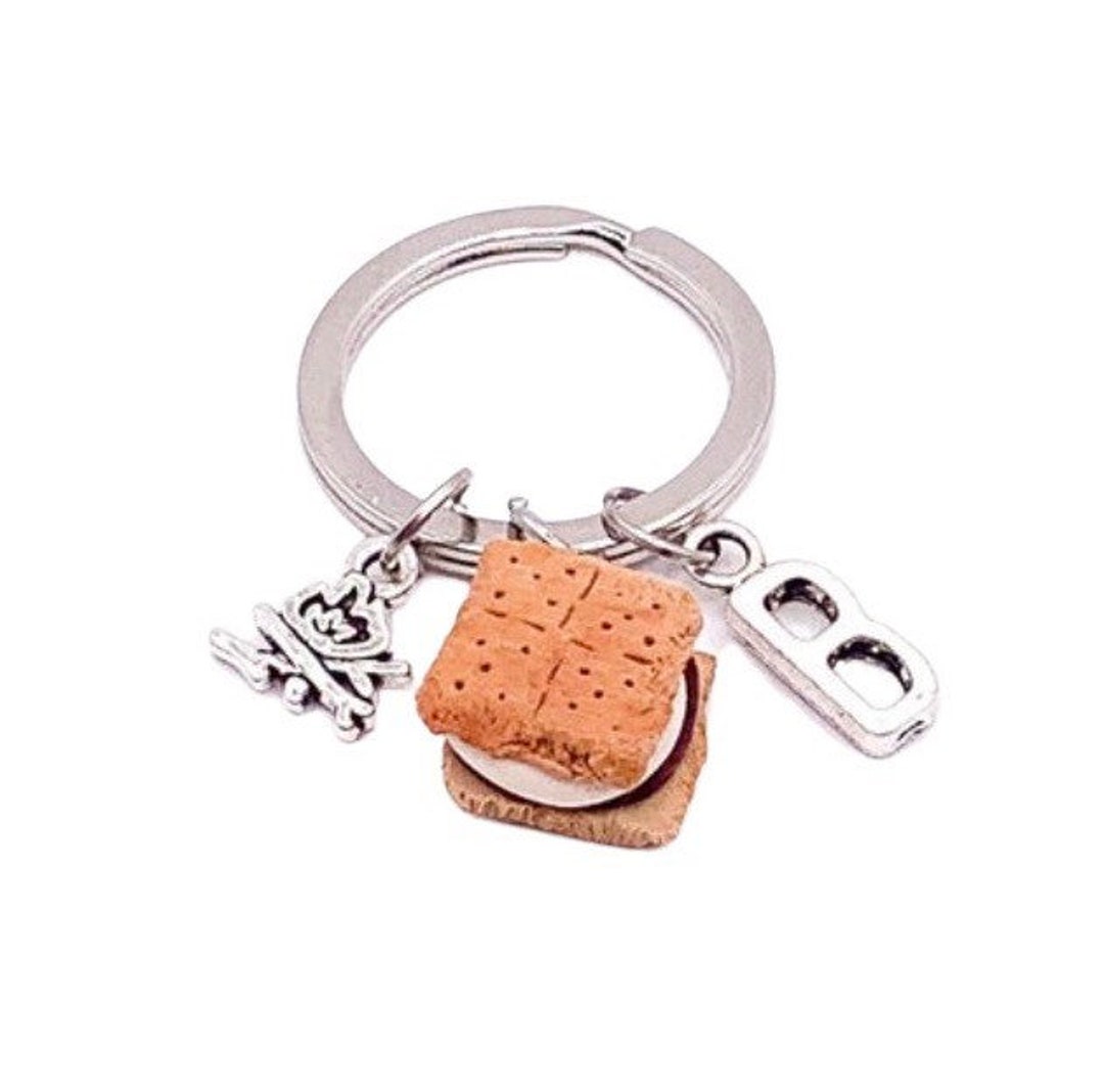 Smores Keychain, Camping Keychain, Campfire Charm, Miniature S’mores ...