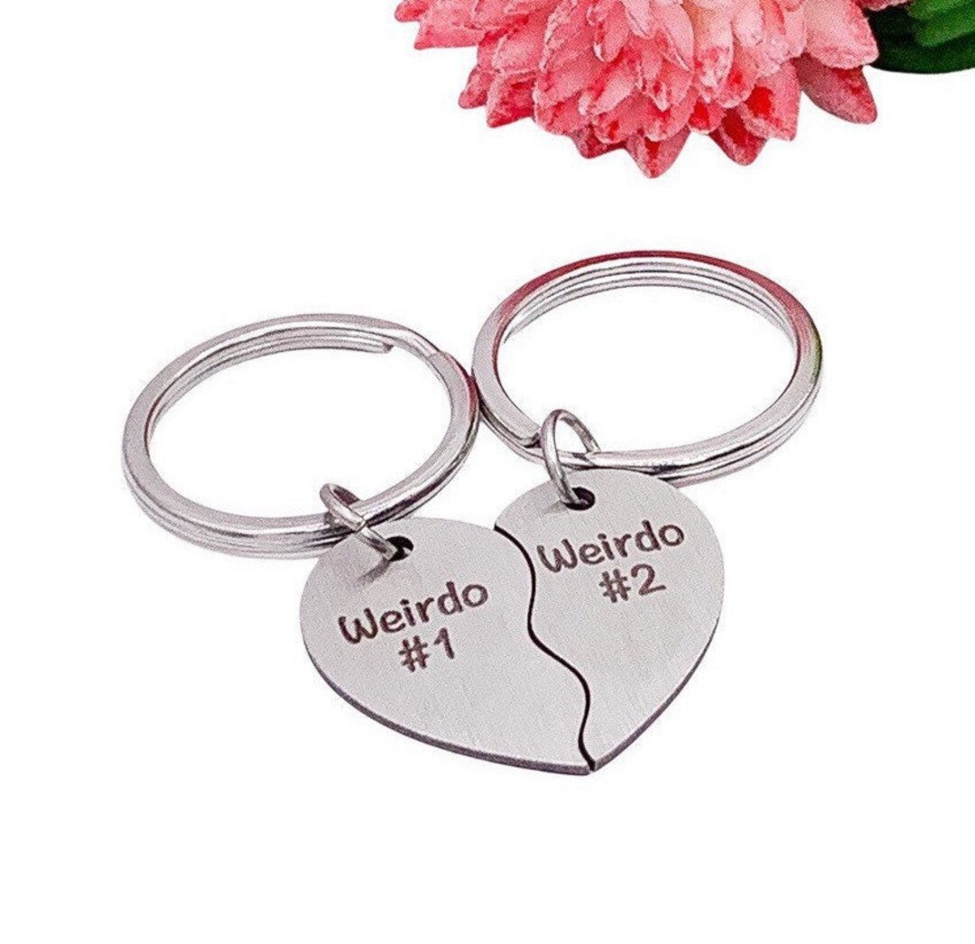 Weirdo Keychains, Split Hearts Keychains for 2, Matching Couple Set ...