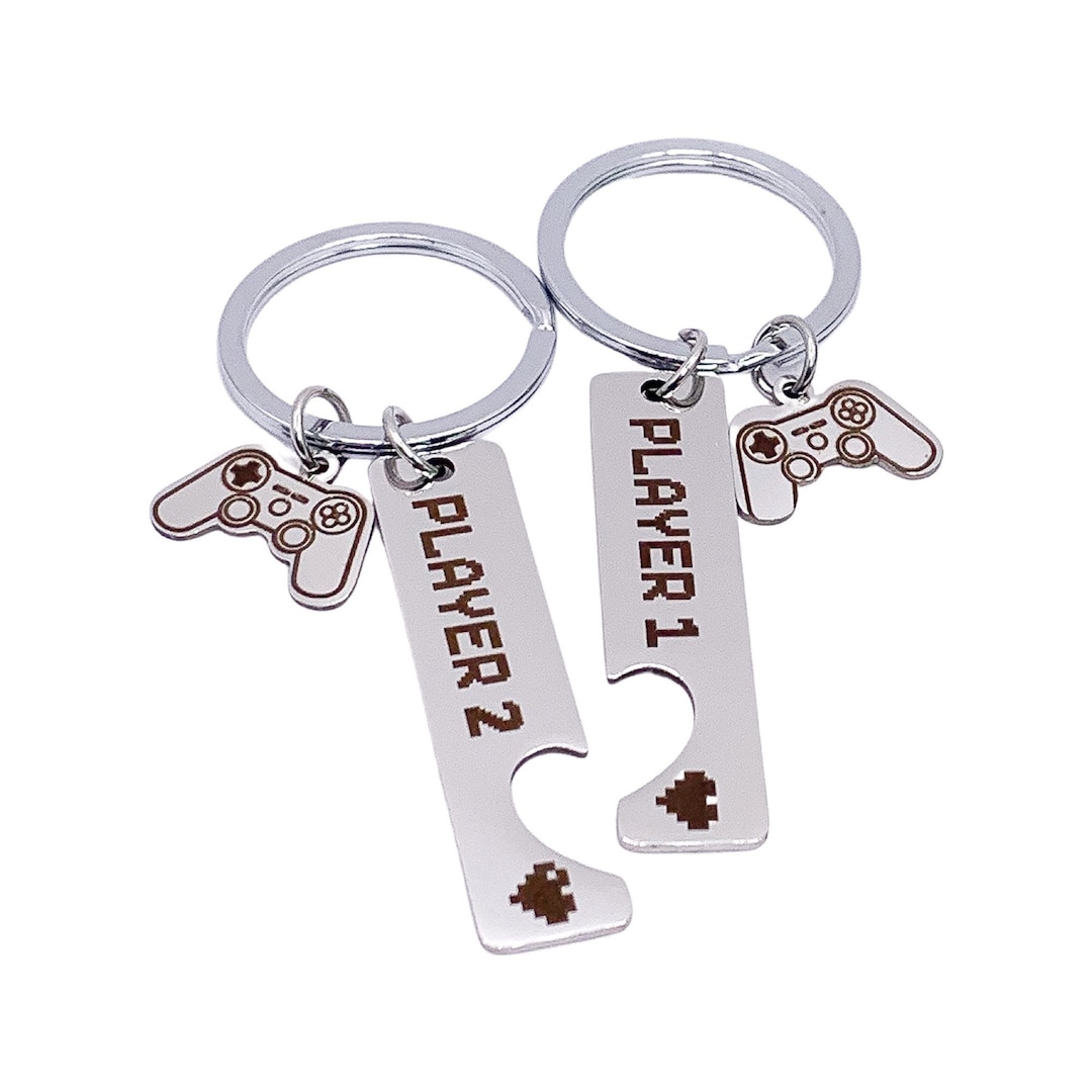 Matching Gaming Keychains, Player 1 Keychain Set for 2, Couples ...
