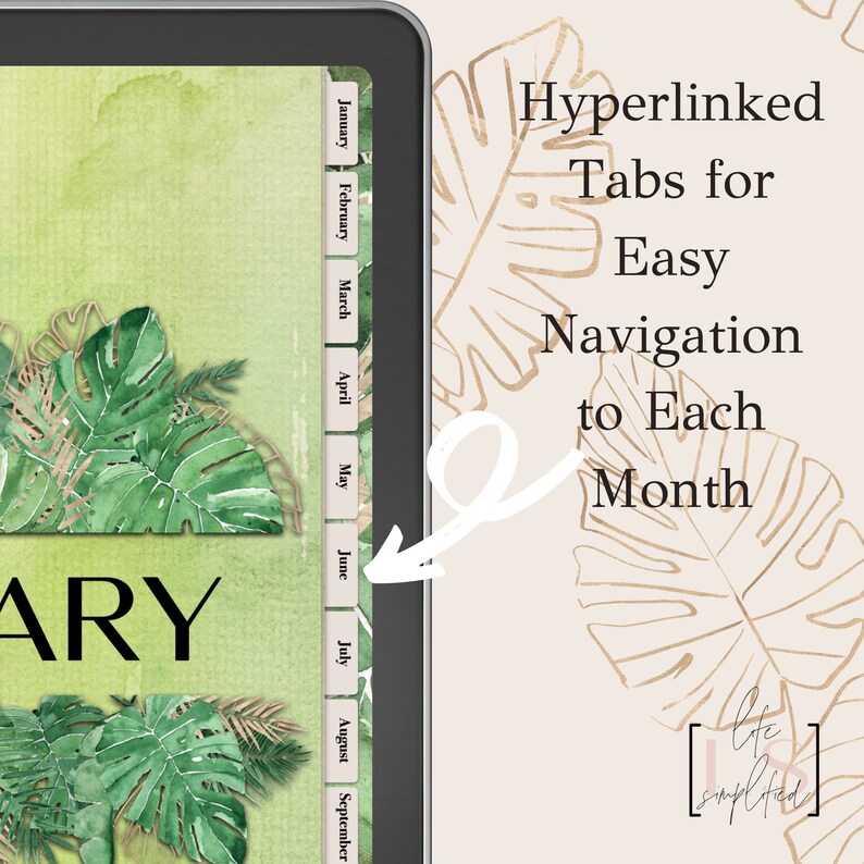 Monstera 12-month Digital Budget Planner for iPad With Monthly - Etsy