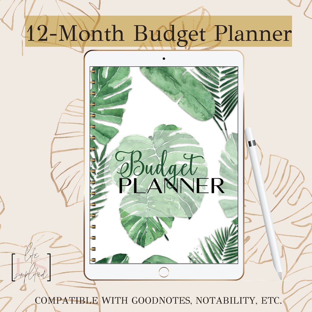 Monstera 12-month Digital Budget Planner for iPad With Monthly - Etsy