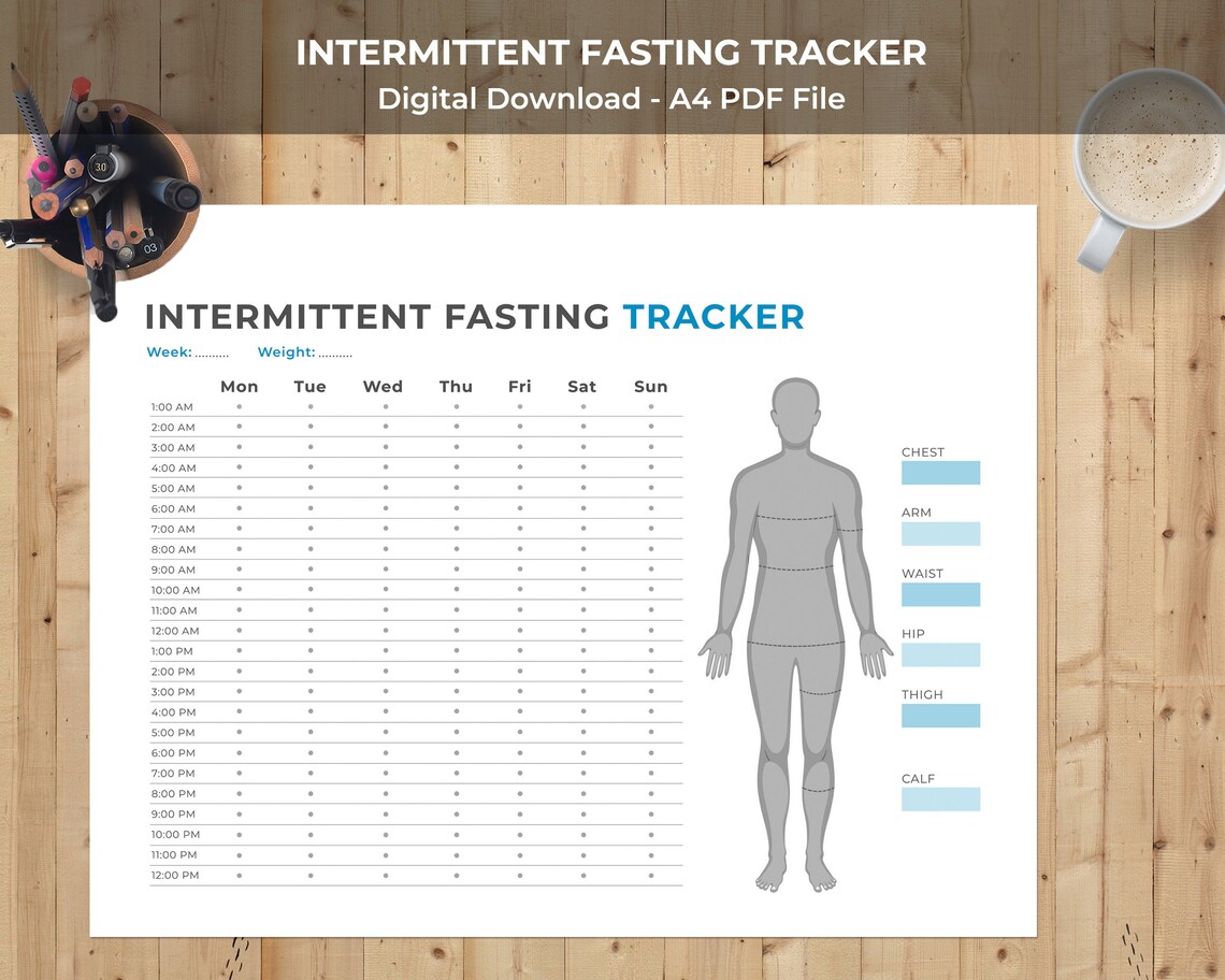 Intermittent Fasting Tracker Printable Fasting Planner Weight - Etsy