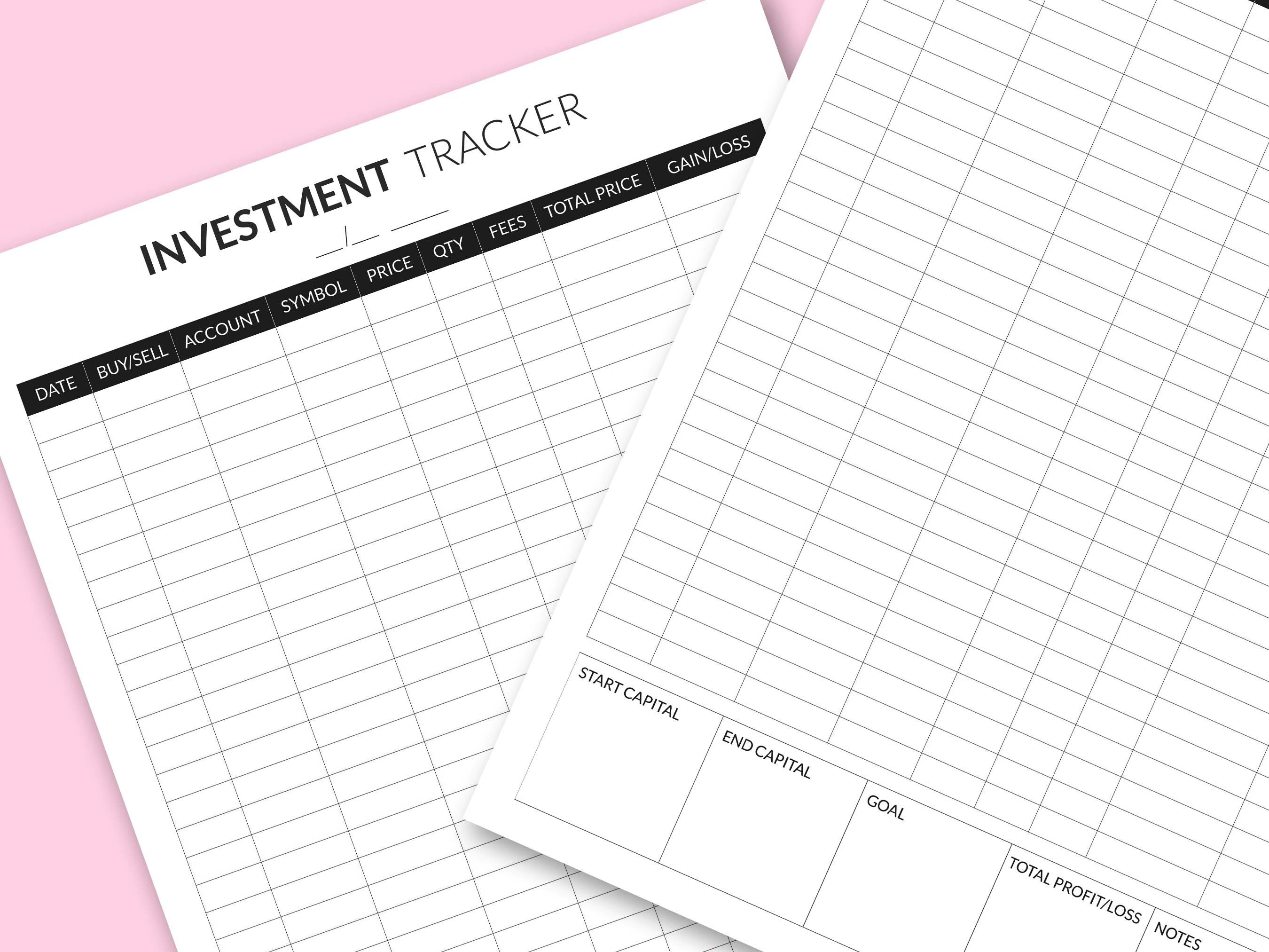 Crypto Investment Tracker Trading Log Digital Finance Portafolio ...