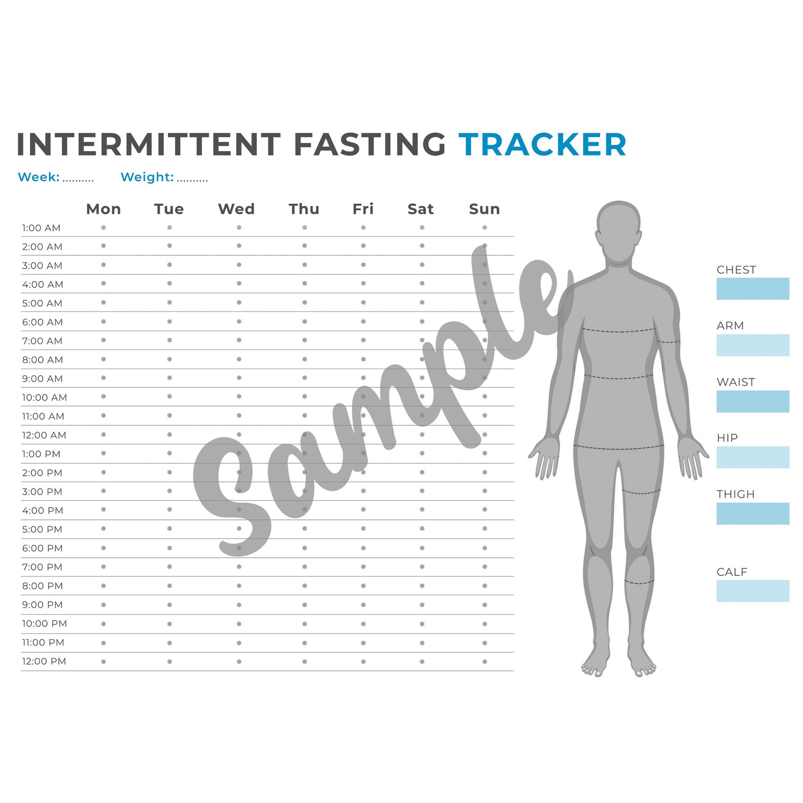Intermittent Fasting Tracker Printable Fasting Planner Weight - Etsy ...