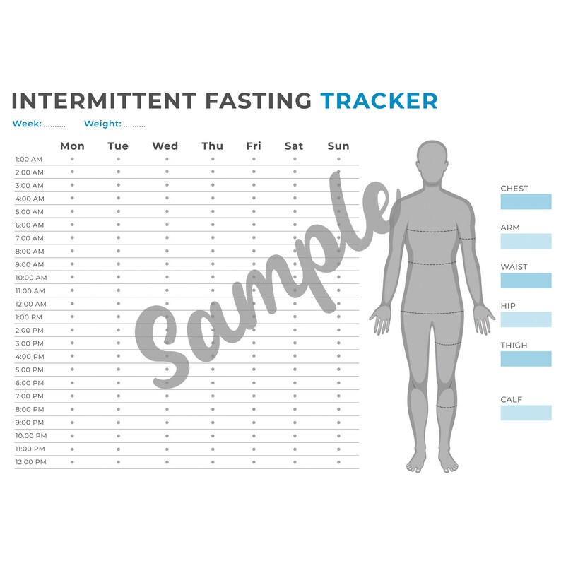 Intermittent Fasting Tracker Printable Fasting Planner, Weight Loss ...