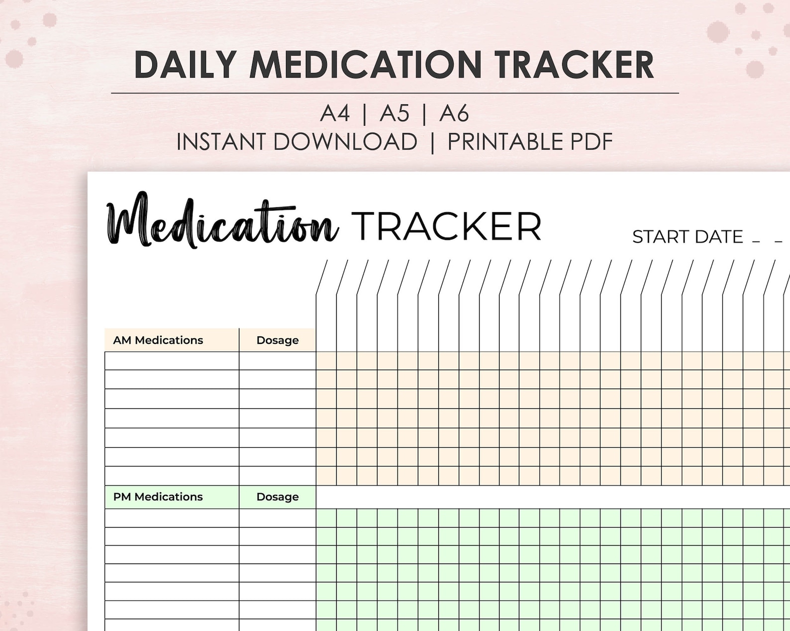 Daily Medication Tracker, Printable Medication Log, Daily Medication ...