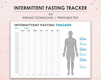Printable Fasting Tracker for Weight Loss & Healthy Habits ...