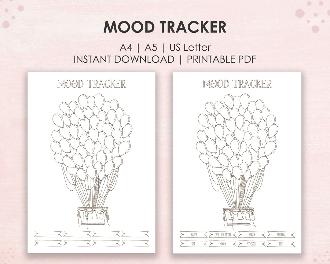 Mood Tracker Printable Circle Habbit Tracker Digital Daily - Etsy