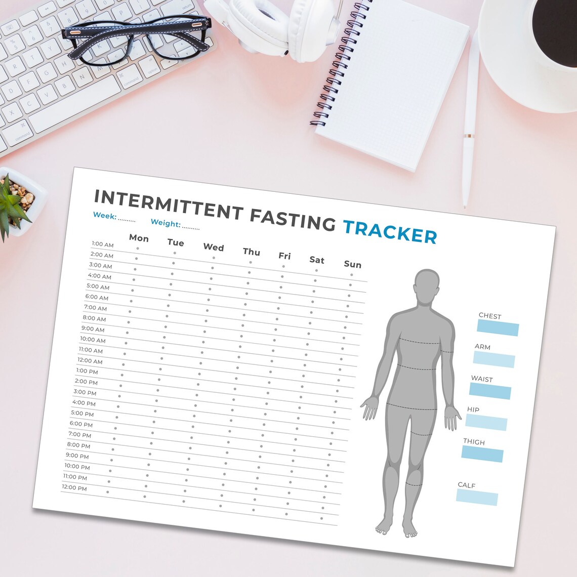 Intermittent Fasting Tracker Printable Fasting Planner Weight - Etsy ...